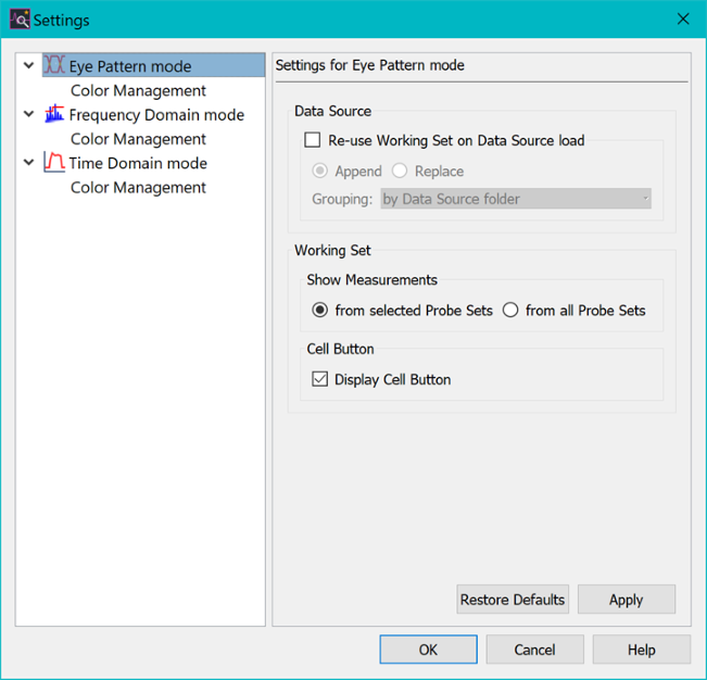 Analysis Result Viewer: Settings